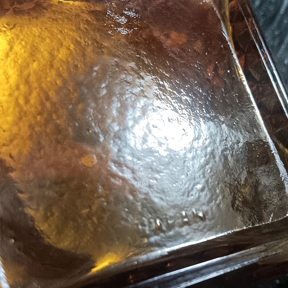 Dining | Vintage 7s Amber Color Decanter Bottle Square Diamond Point W ...